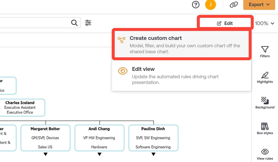 Creating custom charts – OrgChart