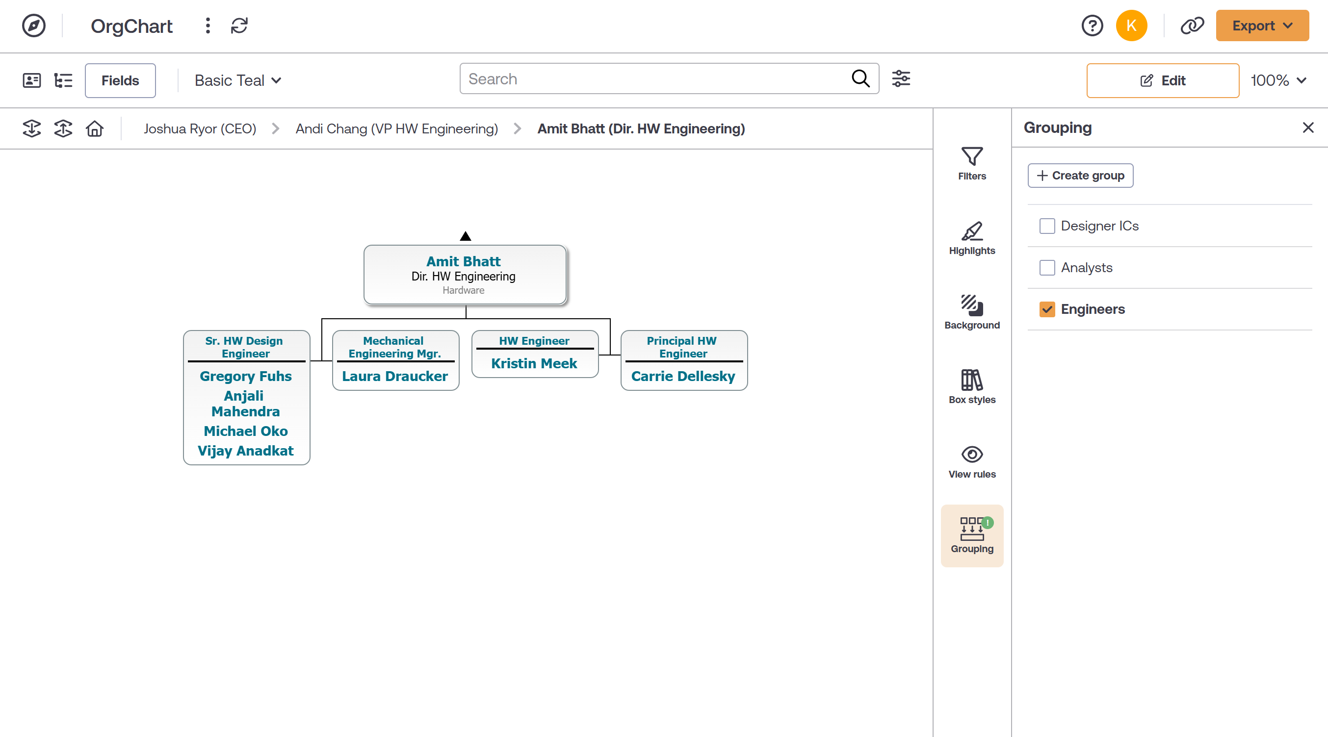 Grouping – OrgChart